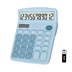EooCoo Basic Standard Calculator 12 Digit Desktop Calculator with Large LCD Display and Sensitive Button for Office, School, Home & Business Use - Blue