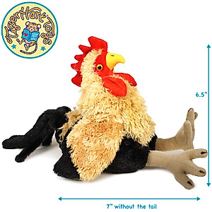 TigerHart Riley The Rooster - 7 Inch (Tail Measurement Not Included) Irish American Chicken Stuffed Animal Plush