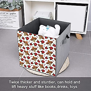 Mexico Candy Skull Rose Collapsible Storage Bins Basics Folding Fabric Storage Cubes Organizer Boxes with Handles