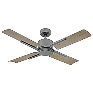Cervantes Smart Indoor and Outdoor 4-Blade Ceiling Fan 56in Graphite Weathered Gray with 2700K LED Light Kit and Remote Control works with Alexa, Google Assistant, Samsung Things, and iOS or Android App