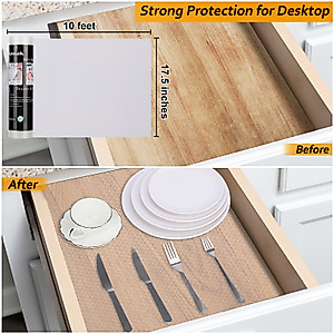 Anoak Shelf Liner Non Adhesive Drawer Liner, Non-Slip Kitchen Cabinet Liner Washable Refrigerator Liners Waterproof Fridge Liner Drawer Mat for Cupboard, Pantry Shelves, Bathroom (12 inches x 5 Feet)