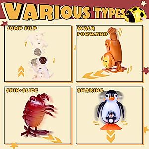 Wind Up Toys - 25pcs Wind-up Animals Toys Flipping Walking Jumping Clockwork Bulk Toys for Kids Birthday Gift Party Favors, Games Toys Kids Prizes,Treasure Box Toys,Prize Box