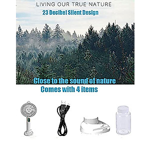 Double Nozzle Hand-held Misting Portable Mini Fan with Mobile Phone Holder, Personalized Cooling Humidifier, Sprayer Fan, Silent USB or Rechargeable, Suitable for Camping, Hiking, Outdoor