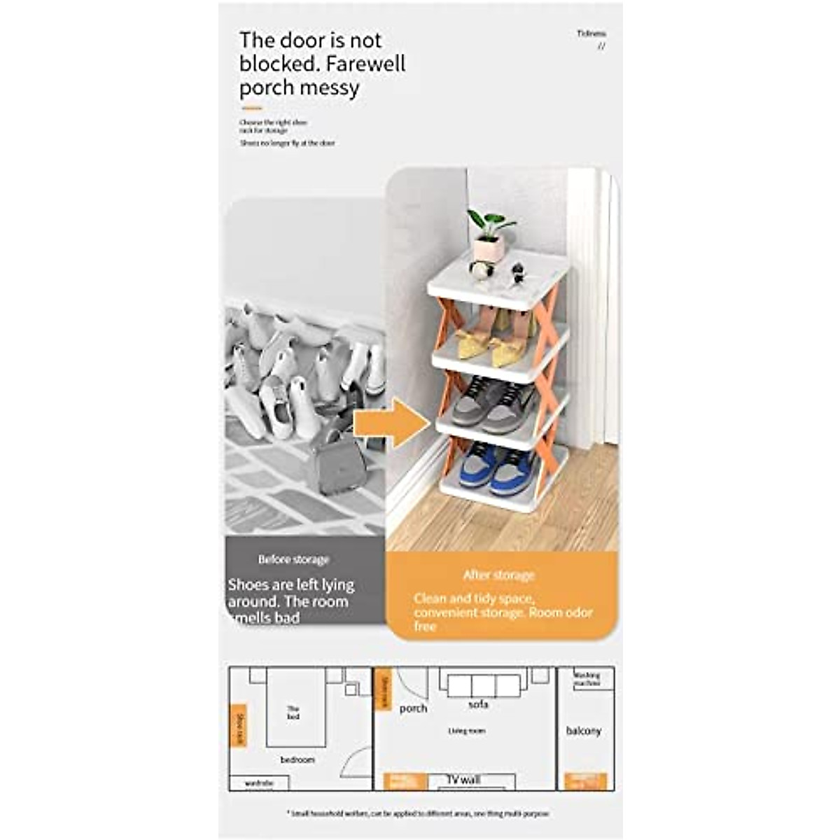 WUBY 6-Storey High Creative Folding X-Shaped Shoe Cabinet - Shoe Organizer & Storage Rack for Closet and Entryway, Free Standing Shoe Shelf Organizer (Blue)