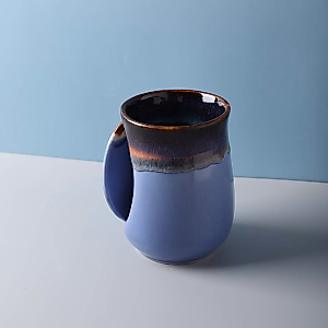 Selamica Porcelain 18oz Novelty Left-handed Handwarmer Mug, Coffee Mug, Tea Mug, gift for family friends and couple - Haze