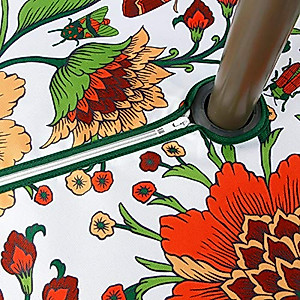 EHouseHome Outdoor and Indoor 60inch Round Tablecloth with Umbrella Hole and Zipper, Waterproof Zippered Patio Table Cloths, Spring/Summer Table Covers for Backyard Circular Table/BBQs/Picnic