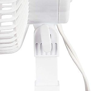 Hurricane Classic 6 Inch Clip Fan, 2 Speed Portable Mini Desk Personal Table Fan with Adjustable Tilt for Home Office, Stroller, and Travel, White