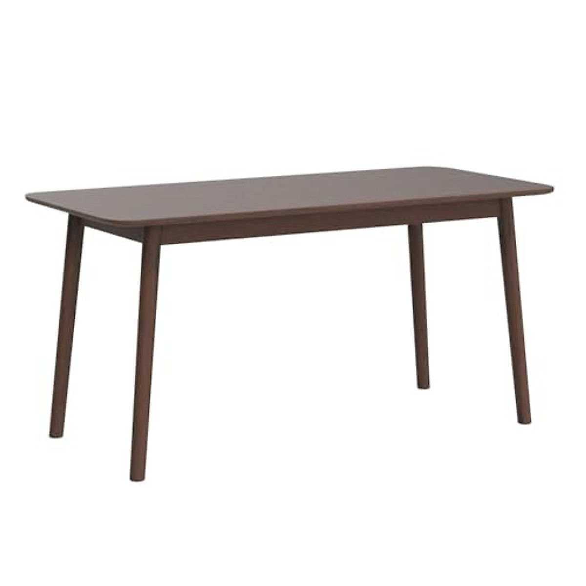 Livinia Aslan 59" Malaysian Oak Rectangular Wooden Dining Table/Large Solid Wood Kitchen Desk (Walnut)