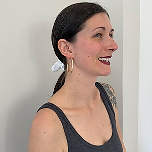 Sheila Fajl Small Everybody's Favorite 2 Inch Tubular Lightweight Hoop Earrings in Brushed Champagne. 18k Gold and 18k Rose Gold Metal Plated