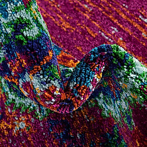 Rugs.com Calypso Collection Rug – 8' x 10' Fuchsia Medium Rug Perfect for Living Rooms, Large Dining Rooms, Open Floorplans