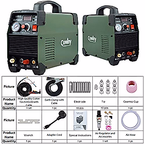 Pilot Arc Plasma Cutter, Cuwiny 50 Amp Dual Voltage 110/220v Non-Touch Pilot Inverter Air Plasma Cutting Machine, IGBT,14mm Clean Cut,16mm Max Severance, Fit For Carbon Steel,Copper, Iron and Aluminum