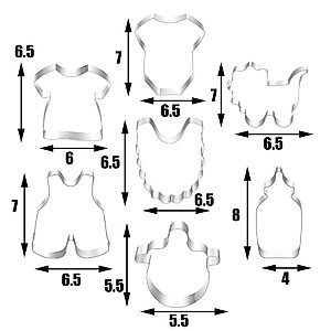 Baby Party Cookie Cutter 7-piece Set, Baby-themed Party Bibs Pacifiers Pushers Bottles Bows Clothes Pants Combination, the Preferred Gift for Babies