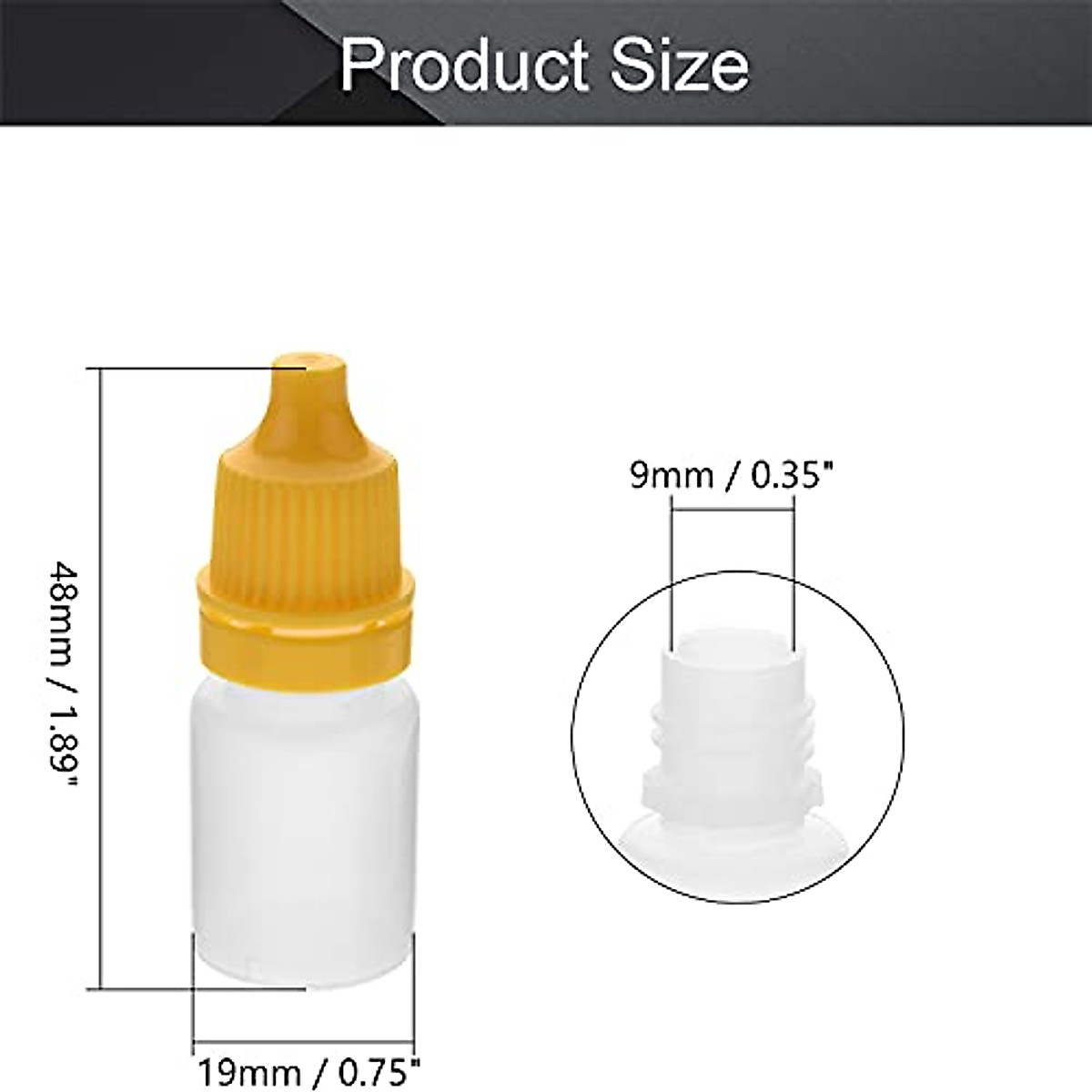 Othmro 20Pcs 0.2oz Lab Dropping Bottles 5ml PE Plastic Bottles Lab Eye Dropper Bottles Squeezable Eye Liquid Drop Bottle Small Mouth Drop Bottles Sample Seal Storage Bottles with Yellow Cap for Travel