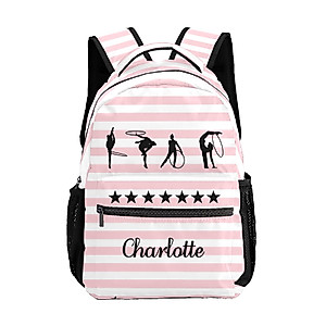 Deven Art Gymnastic Woman Personalized Kids Backpack for Boy/Girl Teen Primary School Daypack Travel Bag Bookbag