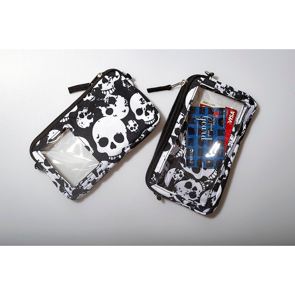 DQL Phone Purses with Crossbody Strap, Small Phone Holder with Interior Pocket for iPhone 15/14/13/12 - Skull Pattern