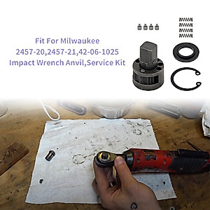 Homhelar 42-06-1030 Electric Tools Service Kit 3/8 M12 Ratchet Head Anvil For Milwaukee 2457-20,2457-21,42-06-1025 Impact Wrench Anvil,Service Kit