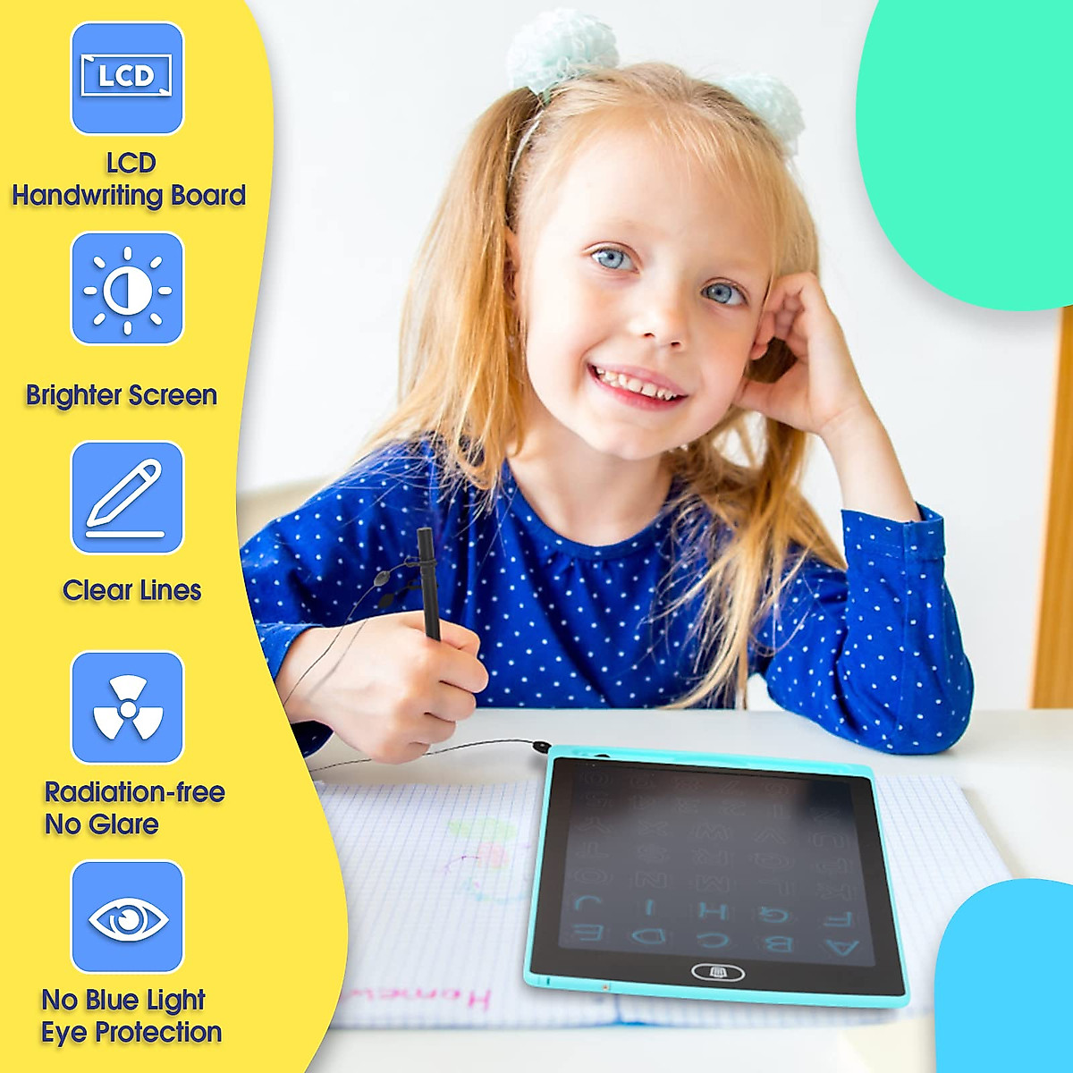 ABC Learning for Toddlers, Montessori Alphabet Number Tracing Toys, Handwriting Practice for Preschool 4 5 6 Years Old Kids, LCD Writing Tablet, Letter Tools Educational Learning Toys