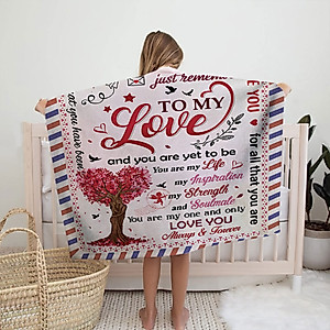 MUCHNEE Couple Fleece Blankets for Him Her, Wife Blanket for Valentine's Day, Anniversary Wedding Gifts for Wife Husband, Couple Blanket, to My Wife Blanket, Romantic Gifts for Couples Newlyweds