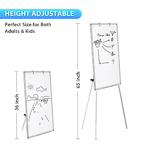 Easel Whiteboard - Magnetic Portable Dry Erase Easel Board 36 x 24 Tripod Whiteboard Height Adjustable, 3' x 2' Flipchart Easel Stand White Board for Office or Teaching at Home & Classroom