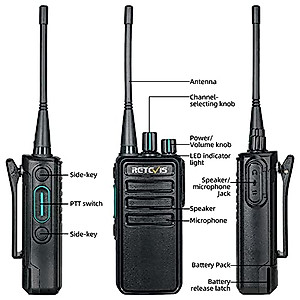 Retevis RB29 2 Way Radio for Adults, Walkie Talkies Long Range with Earpieces, Strong Compatibility, USB Charger, Hands Free Two Way Radio for Warehouse Education Commercial (10 Pack)