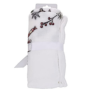 Disney Winnie The Pooh and Piglet White, Red, and Green Christmas Holiday Wreath Santa's Little Helper Photo Op Super Soft Baby Blanket