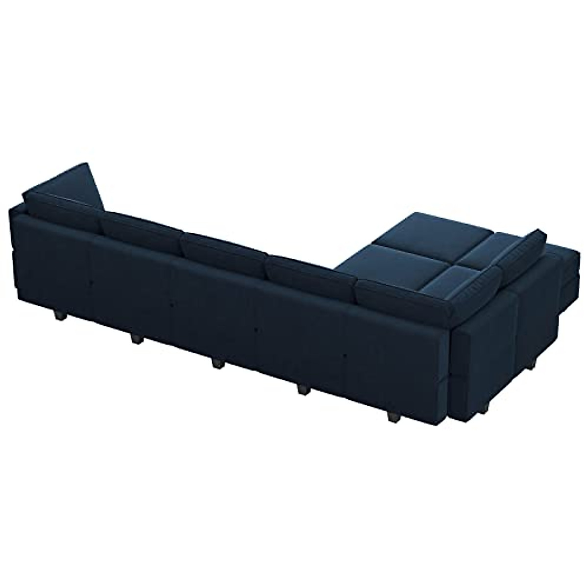 Belffin Modular Convertible Sectional Sofa with Reversible Double Chaises Velvet L Shaped Convertible Couch with Storage Blue