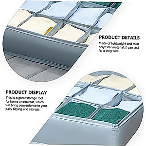 COSMEVIVI 1pc Underwear Storage Box Cosmetics Storage Box Storage Drawer Cabinet Drawer Sock Storage Box Countertop Storage Box Underwear Drawer Organizer Polyester Light Grey Wardrobe Bra