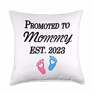 Pregnancy Announcement Ideas for Reveal Apparel Promoted 2023 Pregnancy Best Mommy Gender Unknown Throw Pillow, 18x18, Multicolor