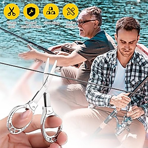 Nogeqi 2 Pcs Folding Scissors Portable Travel Scissors Stainless Steel Mini Scissors Retractable Small Scissors All Purpose for Sewing Fishing Crafts DIY Home Office Christmas Gift Men(Gold, Silver)