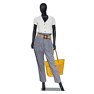 Mannequin Full Body Dress Form Display Adjustable Stand Posable Manikin Torso with Metal Base, White (Female 5)