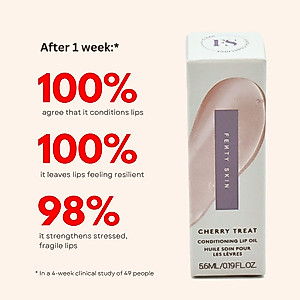 Fenty Skin Cherry Treat Conditioning + Strengthening Lip Oil Cream White 0.19 Ounce (Pack of 1)
