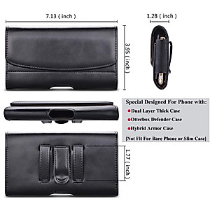 Njjex Phone Holster for Samsung Galaxy S24 Ultra S23+ S22 S21 S20 S10 A15 A14 A54 A23 A12 A13 A32 A42 A52 Note 20 iPhone 13 14 15 Pro Max 12 11 XS XR Leather Belt Clip Loop Phone Holder Carrying Pouch