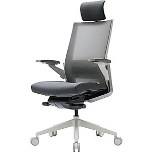 SIDIZ T80 Premium Ergonomic Office Chair : Extreme Comfort Home Office Desk Chair, Adjustable Headrest, Lumbar Support, 3D Armrests, Forward Tilt, Seat Depth, Alternative Gaming Chair (White)
