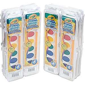 Crayola Washable Watercolors, 12 Paint Sets for Kids, School Supplies Bulk, 8 Vibrant Colors