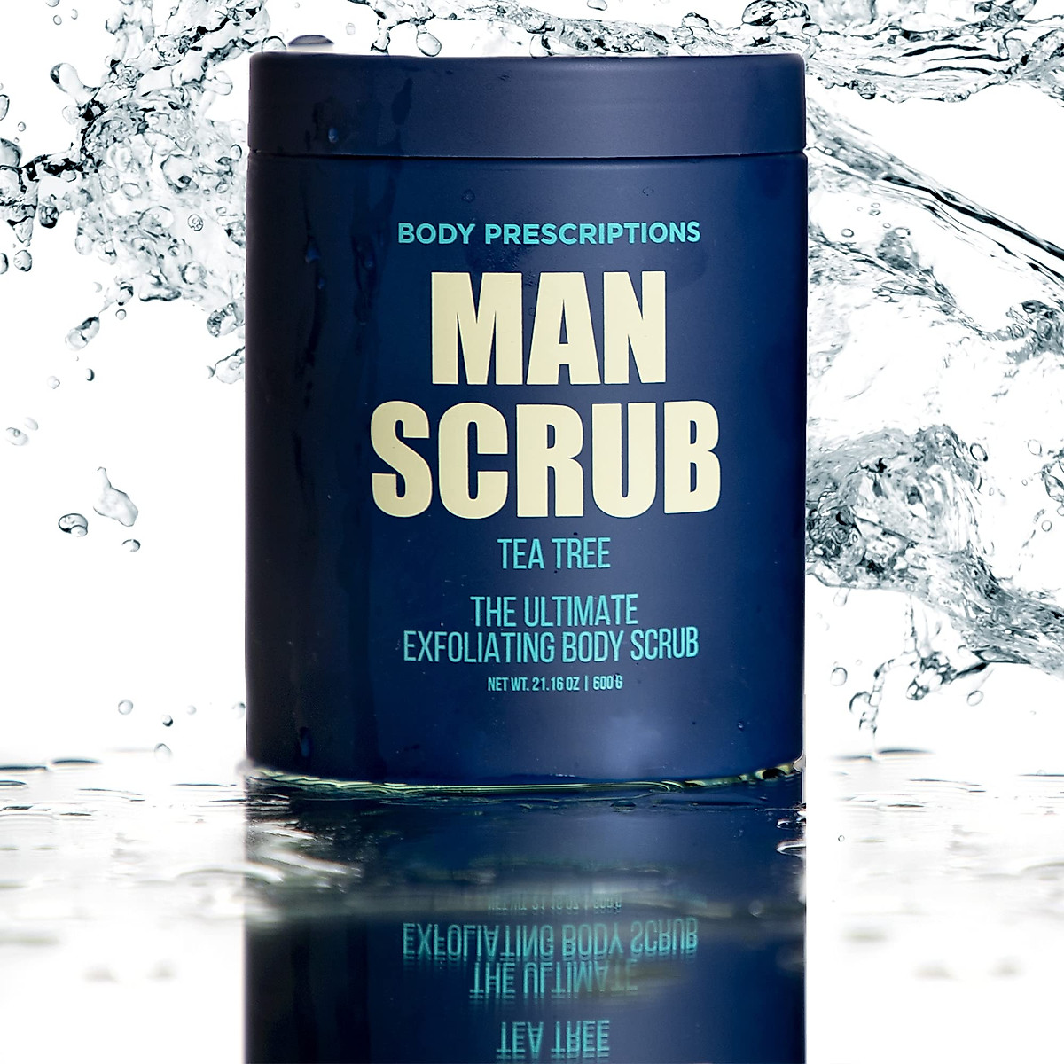 Body Prescriptions Body Scrub for Men- Ultimate Exfoliating Scrub Infused with Tea Tree, in Jar with Twist Top