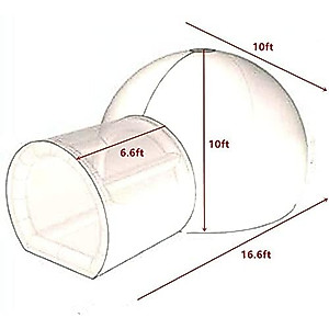 Inflatable Bubble House, 2~3 People Air Column Half-Transparent Tent for Camping, Blow up Dome Tent for Outdoor Stargazing, Music Festival, Family Day Party, Accommodate 1.8mx1.5m Bed