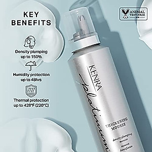 Kenra Platinum Thickening Mousse 12 | Volumizing Styler | Adds Fullness & Body | Humidity Protection Up To 48 hours | Desity Plumping up tp 150% | Thermal Protection | All Hair Types | 6.7 oz