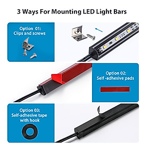 Litever LED Safe Lighting Kit. Door Control Activated. 6 pcs Slim 12 inch Light Bars. Linkable Extendable Plug-in for Gun Safe, Closet, Showcase, in-Cabinet Under Counter Pantry. Daylight 5000K