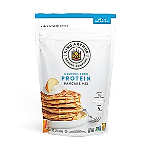 King Arthur Flour Gluten Free Protein Pancake Mix, Non-GMO Project Verified, No Sugar Added, Non-Dairy, 12 Oz