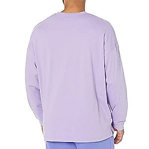 Amazon Essentials Men's 100% Organic Cotton Oversized-Fit Long-Sleeve T-Shirt, Purple, Large