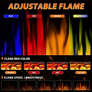 Antarctic Star 16 Inch Electric Fireplace, Freestanding Fireplace Stove with 3D Flame Effect, Small Electric Fireplace Heaters for Indoor Use with Remote, Temperature Adjustment, ETL Certified, Black…