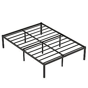 Weehom King Bed Frame 14 Inch Metal Platform Bed Frames No Box Spring Needed, Mattress Foundation, Heavy Duty Steel Slat Support, Large Underbed Storage Space, Easy Assembly, Black