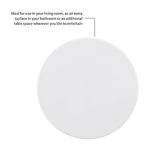 Powell White Pedestal Accent Table Pickins Round