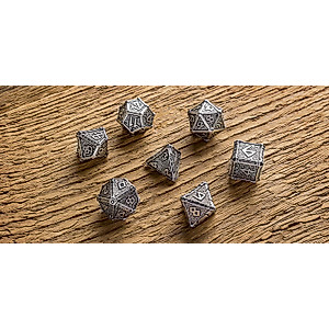 Q Workshop Metal Mythical 7 Polyhedral Ornamented Dice Set