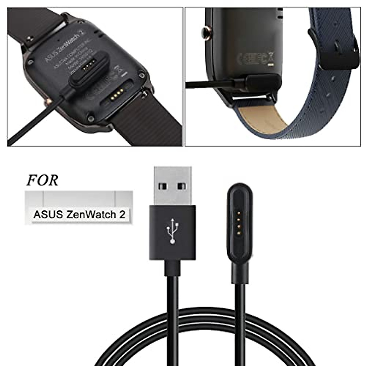 Fashioneey Charger Compatible for Asus Zenwatch 2, 3.3ft Portable USB Charging Cable Cord Replacement Charging Cradle Station Compatible Asus Zenwatch 2 Smartwatch & WI501Q/ WI502Q