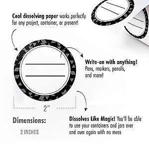 Dissolvable Canning Labels for Jars – 200 Dissolvable Mason Jar Labels - Dissolvable Food Labels for Containers - Jam Homemade Canning Jar Labels Stickers - Removable Mason Jar Labels 2" Black