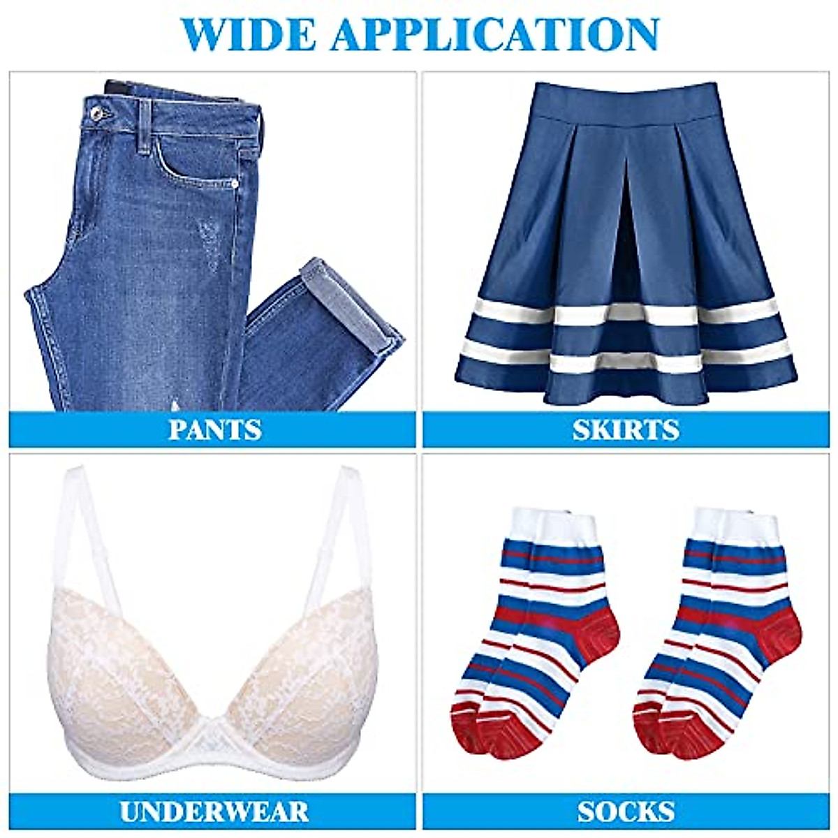 DOITOOL Skirt Hangers with Clips and Strap Hooks, 10Pc Adjustable Space Saving Pants Hanger, Plastic Kids Coat Clothes Garment Top Clip Hangers for Closet Organizer, 360-Rotating Swivel Hook (White)