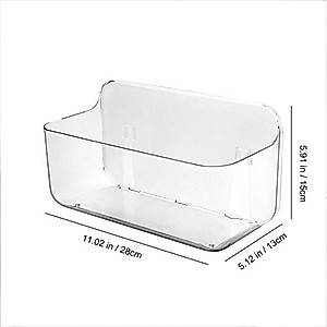 Ettori Shower Caddy Shower Organizer Wall Mounted Adhesive Shower Storage for Kitchen and Bathroom- Transparent Plastic