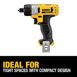 DEWALT 12V MAX Cordless Screwdriver, 1/4-Inch Hex Chuck, 1-Inch Bit Tips, Electric (DCF610S2)