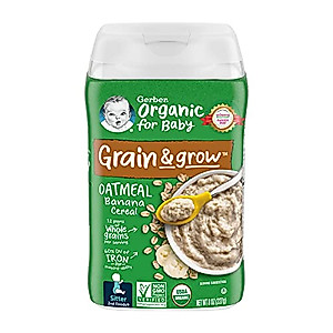Gerber Organic 2Nd Foods Sitter Banana Oatmeal Baby Food Glass Jar, 8 Ounce